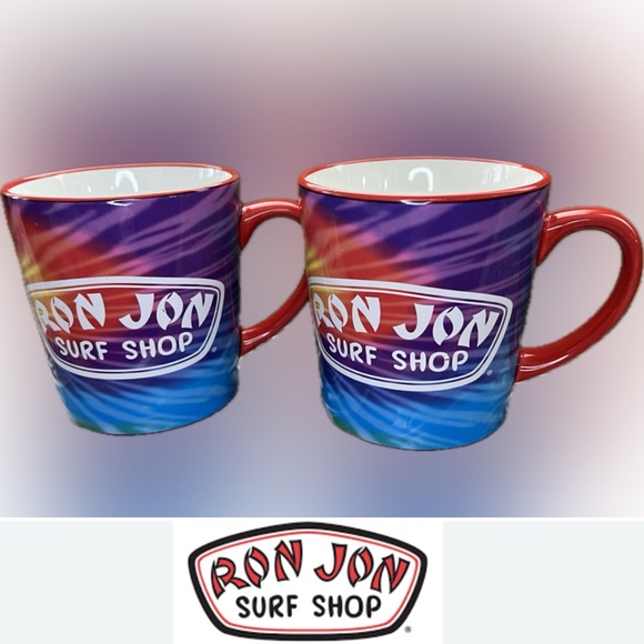 Ron Jon | Dining | 2 Set Of 2 Ron Jon Surf Shop Tie Dye Ceramic Mugs 6 ...
